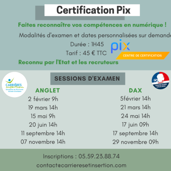 Certification Pix sur vos compétences numériques - Carrières & Insertion